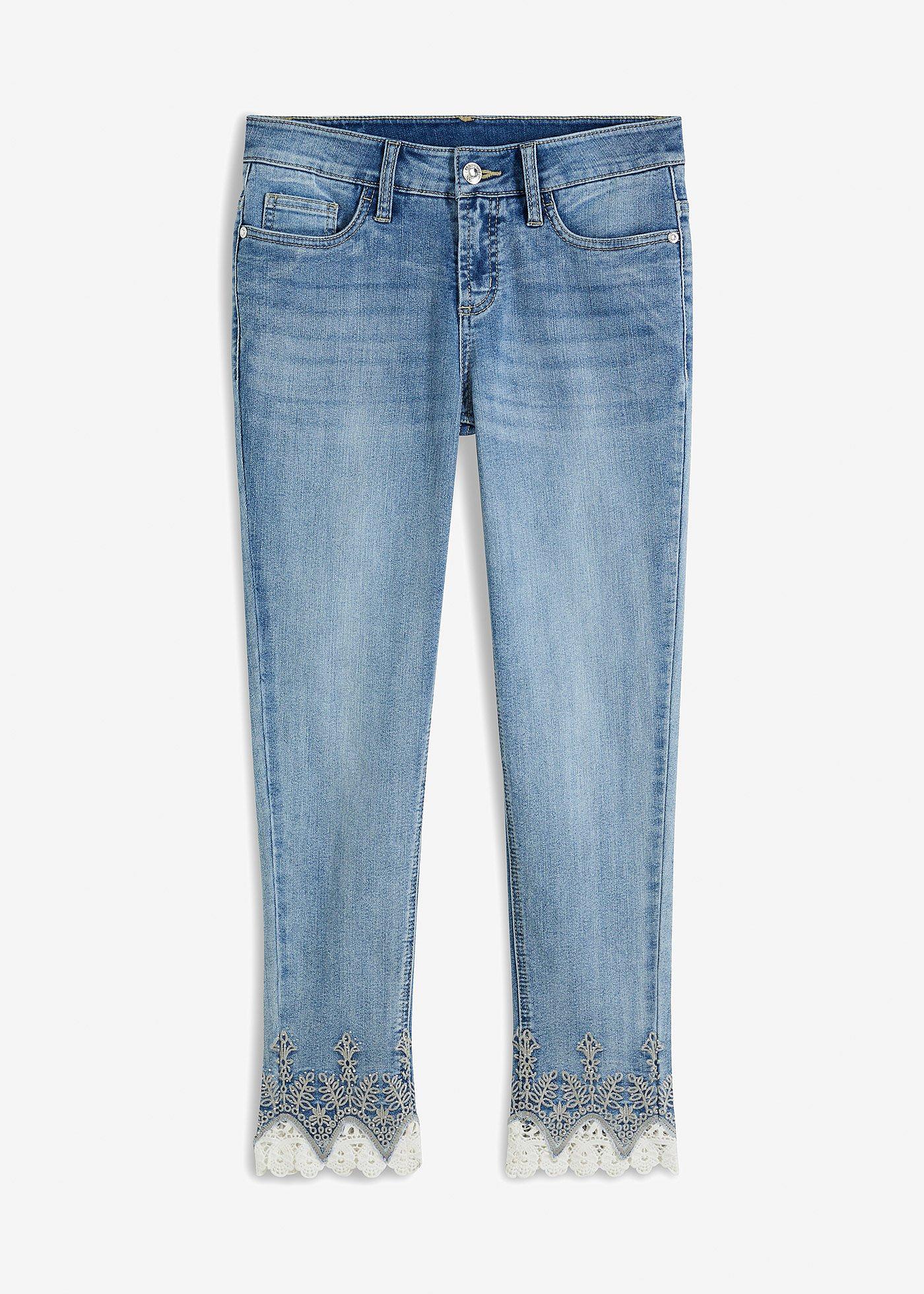 Jean à dentelle de qualité - bleu denim