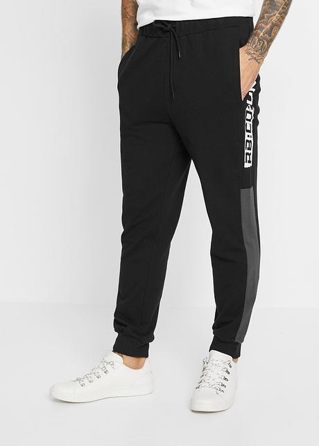 Pantalon de jogging moderne avec inscription et empiècement contrastant ...