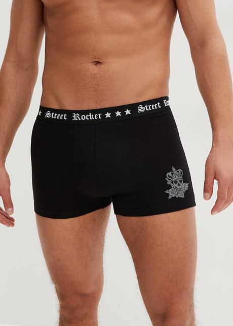 Lot pratique de boxers à motif rock - noir imprimé