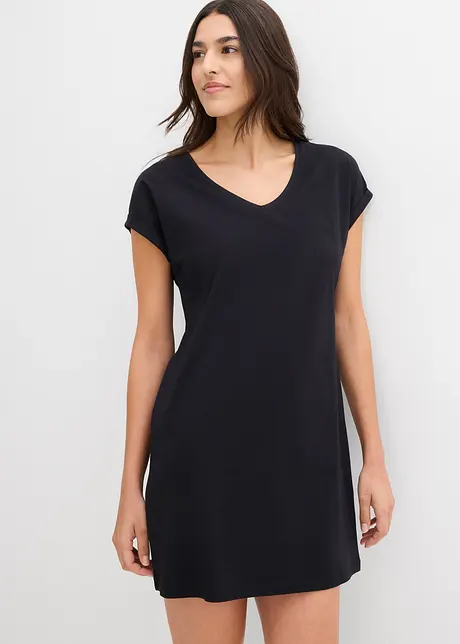 Robes en jersey confortables - noir/vert pacifique