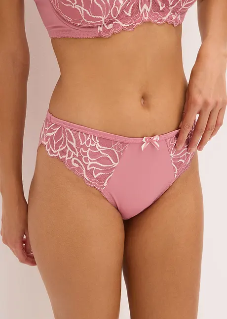 Slip féminin avec dentelle multicolore - sorbet fruits rouges/écru