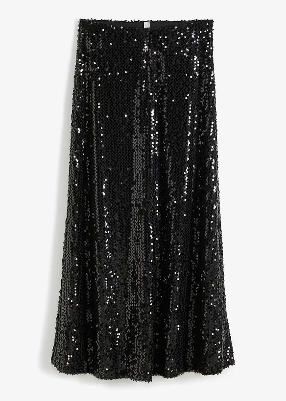 Jupe élégante et moderne à sequins - noir