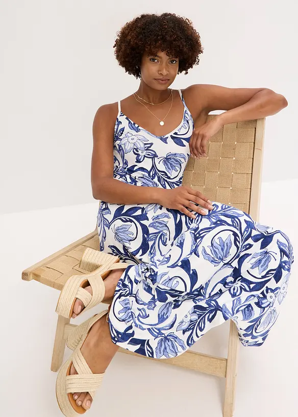 Robe douce et estivale en jersey viscose extensible avec imprimé floral ...